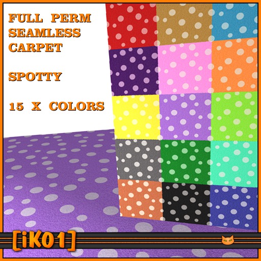 Second Life Marketplace - [iK01] FP Seamless Carpet Tiles - Spotty x 15 ...