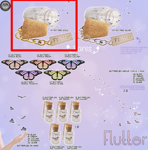 Second Life Marketplace - 01{Flutter} setting free gold [BOX] .::Cubic ...