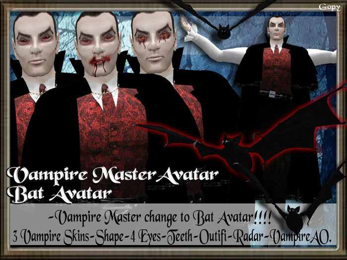 Second Life Marketplace - Vampire Avatar - The Master - Bat Avatar ...
