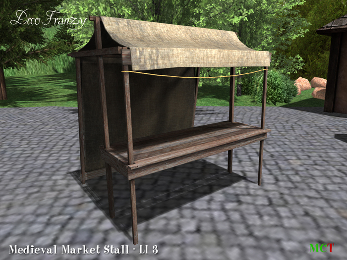 Second Life Marketplace - ~DecoFranzy~ Medieval Market Stall (CM)