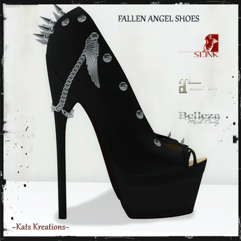 Second Life Marketplace - ~KK~ FALLEN ANGEL HEELS BLACK [PROMO]
