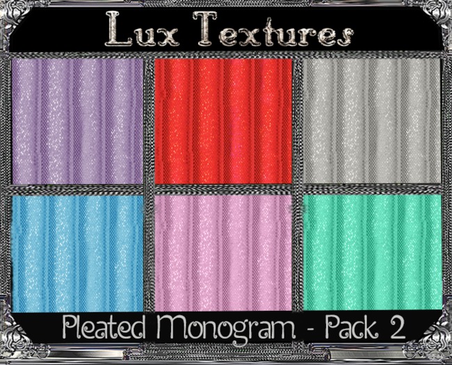 Second Life Marketplace - FT1007 - Seamless Pleated Monogram - Pack 2
