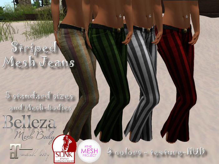 Second Life Marketplace - Just a Jeans - Mesh Pants - 4-color-texture ...