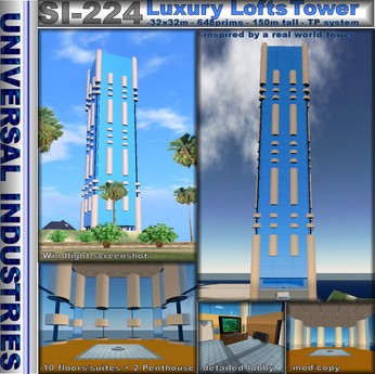 Second Life Marketplace - SI-224 LUXURY LOFTS TOWER SKYSCRAPER