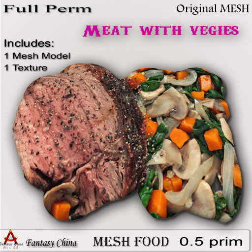 Second Life Marketplace - Full Perm Meat with vegies