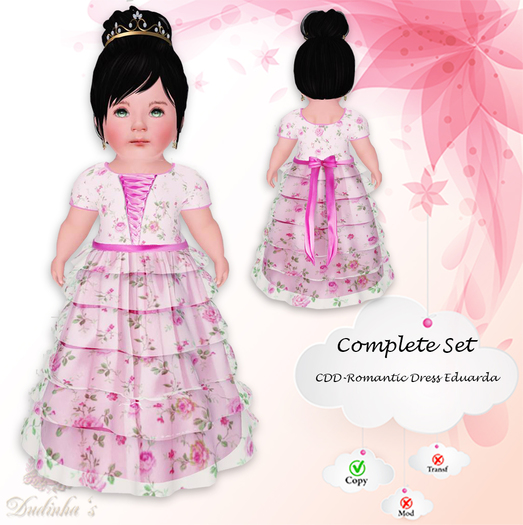 Second Life Marketplace - CDD-Romantic Dress Eduarda- TOT BABY BOXED