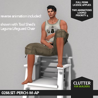 Second Life Marketplace - CLUTTER - 0288.Sit-Perch-M-AP
