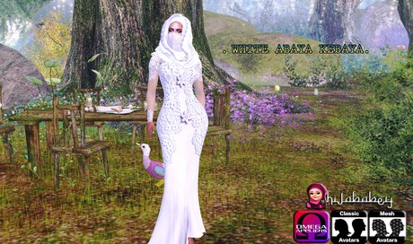 Second Life Marketplace - HIJABABEY | WHITE ABAYA KEBAYA WITH HIJAB ...