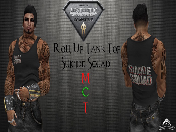 Second Life Marketplace - *DC* AESTHETIC Roll Up Tank Top - Suicide Squad