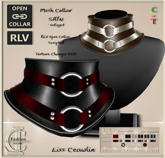 Second Life Marketplace - .:LC:. Sayn Mesh Collar with HUD [RLV Open ...
