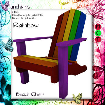 Second Life Marketplace - *+*Munchkins*+* Beach Chair - Rainbow