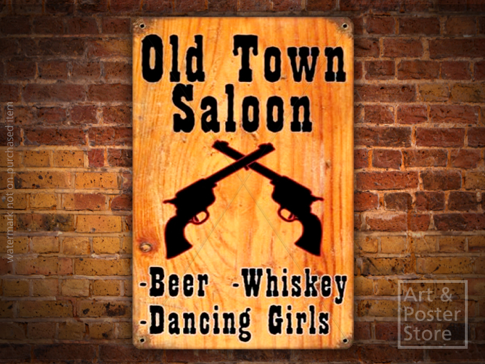 Old West Saloon Sign