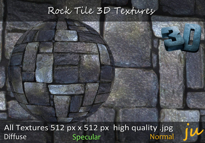 Second Life Marketplace - JU Rock Tile 3D Textures Full Perm