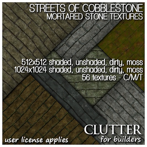Second Life Marketplace - Clutter for Builders - Streets of Cobblestone ...
