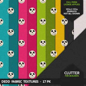 Second Life Marketplace - CLUTTER - Dedd Fabric Textures - 17-PK
