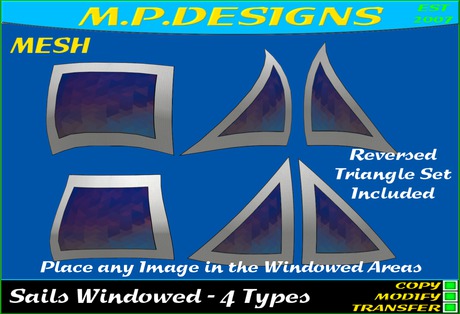 Second Life Marketplace - Sails Mesh - 4 Types Windowed - Full Perm ...