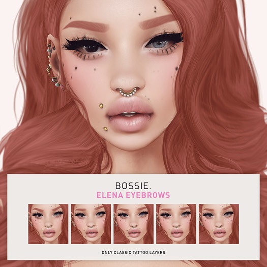 Second Life Marketplace - Bossie. elena eyebrows [classic] (wear me)