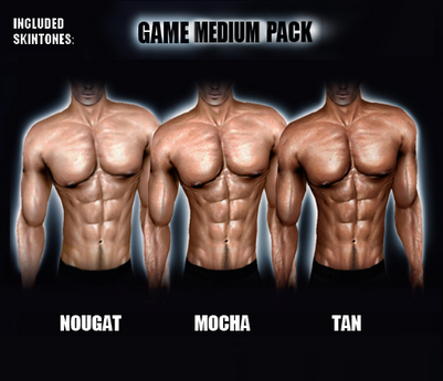 Second Life Marketplace - Alpha Male Skin "Game " - Medium Pack (Nougat ...