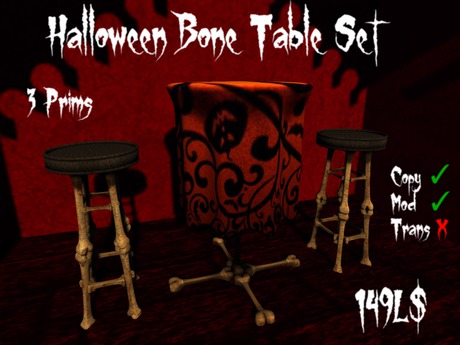Second Life Marketplace - Halloween Bone Table Set