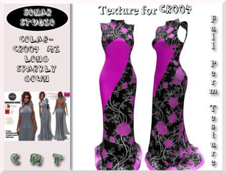 Second Life Marketplace - SS - CR004 Colab Long Sparkly Gown Tex 05