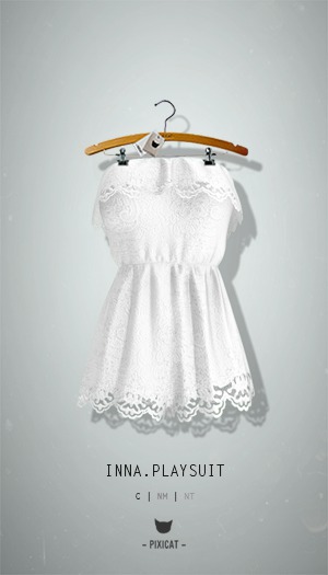 Second Life Marketplace - -Pixicat- Inna Playsuit (White)