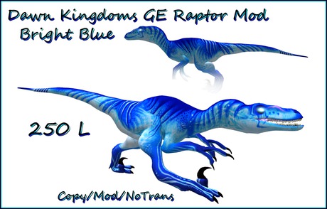 Second Life Marketplace - ^v~Frosted Teeth~v^ Bright Blue Raptor Mod