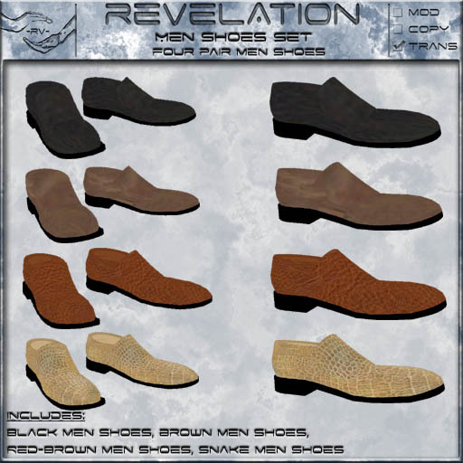 Second Life Marketplace - Revelation Men Shoes Set 2