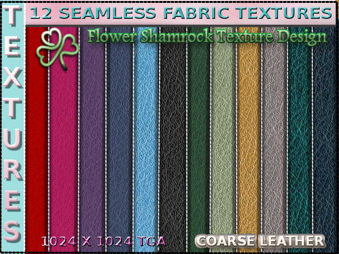 Second Life Marketplace - FABRIC TEXTURES 12 COARSE LEATHER TGA 1024 X 1024