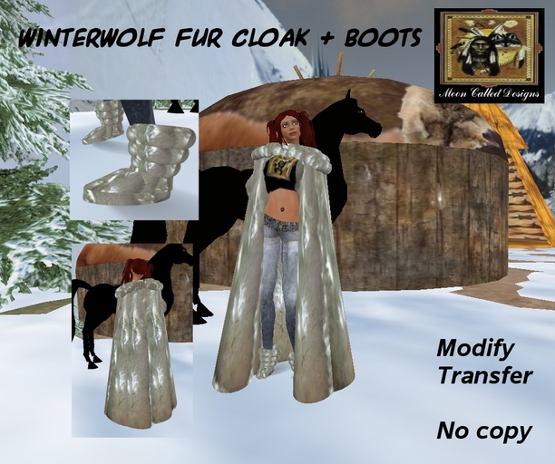 Second Life Marketplace - Winterwolf Fur Cloak & Boots