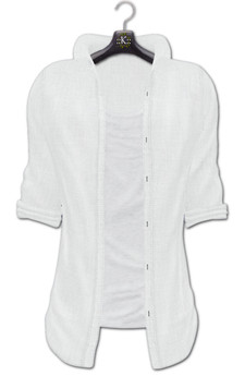 Second Life Marketplace - ::K:: Open Collar Shirts Homme White