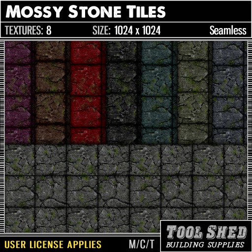 Second Life Marketplace - Tool Shed - Mossy Stone Tiles