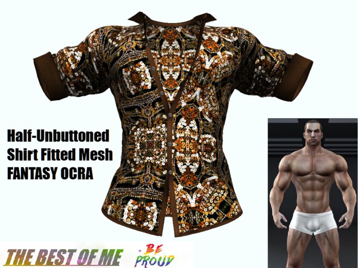 Second Life Marketplace - AESTHETIC Half-Unbuttoned Shirt - Fitted Mesh ...