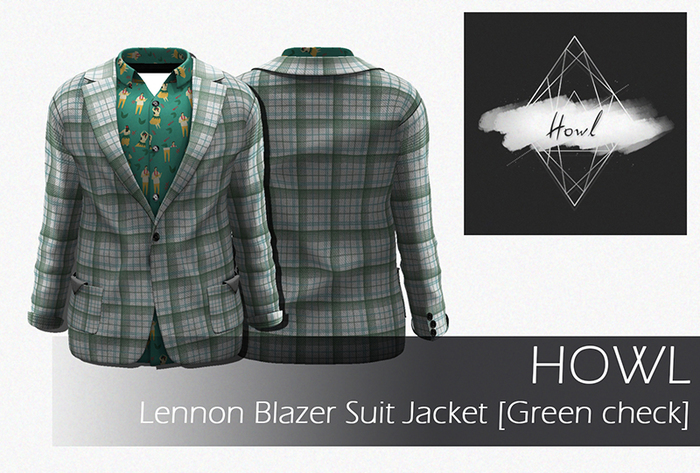 Second Life Marketplace - Howl - Lennon blazer suit jacket [Green check ...