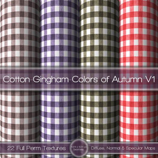 Second Life Marketplace - {L} Cotton-Gingham-Colors of Autumn V1