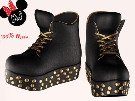 Second Life Marketplace - .:.MS.:. Funky Boot Black&Metal