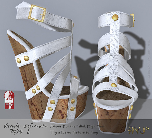 Second Life Marketplace - EXCLUSIVE SHOES MESH MOD: WEDGE DELIRIUM "E ...