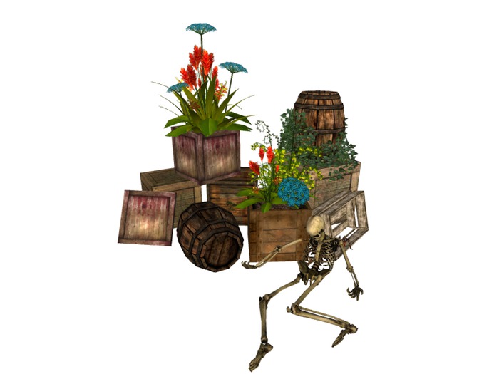 Second Life Marketplace - MSD - Crate & Barrel Garden with Skeleton - 3 ...