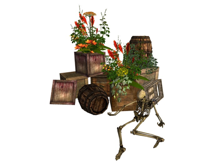 Second Life Marketplace - MSD - Crate & Barrel Garden with Skeleton - 2 ...