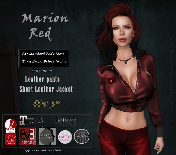 Second Life Marketplace - DEMO OUTFIT MARION RED. A&J CREATION AND FRANCHISE