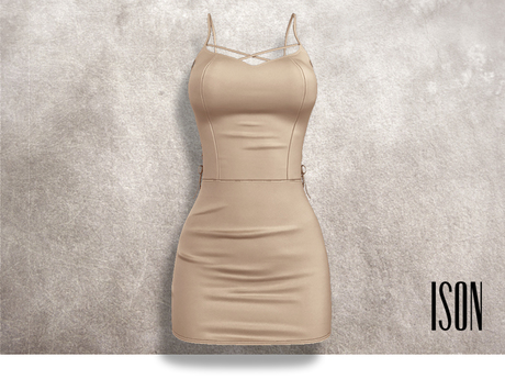 Second Life Marketplace - ISON - side lace dress (tan)