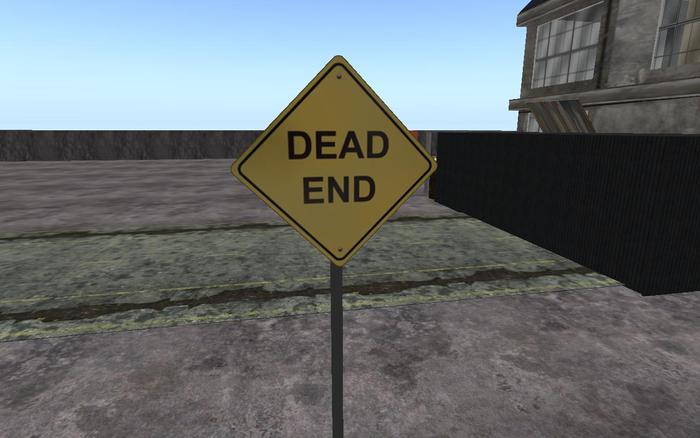 Second Life Marketplace - Dead end sign [SR INDUSTRYS]