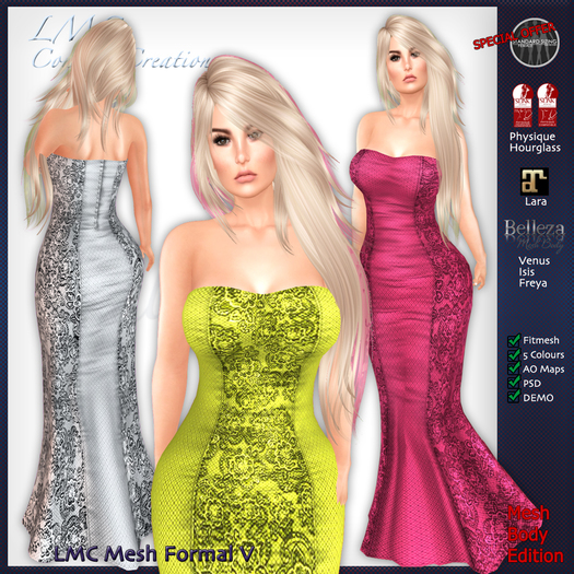 Second Life Marketplace - LMC Meshes - Formal V - Full Perm Mesh ...