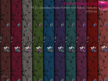 Second Life Marketplace - Full Perm MI 10 Seamless Floral Pattern Knit ...