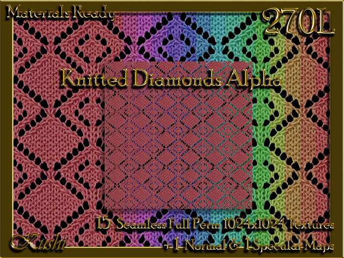 Second Life Marketplace - Knitted Diamonds Fabric Seamless Textures
