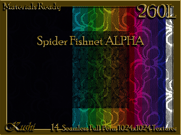 Second Life Marketplace - Spider Fishnet ALPHA Fabric Seamless ...