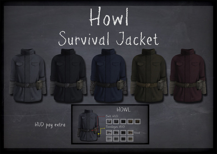 Second Life Marketplace - Howl - Survival Jacket [ HUD ] Wear