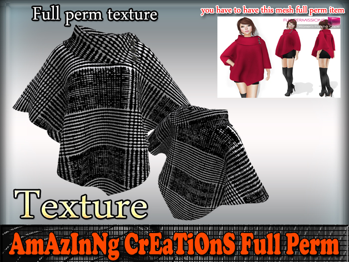 Second Life Marketplace - AmAzInG CrEaTiOnS Texture Poncho Cape 70