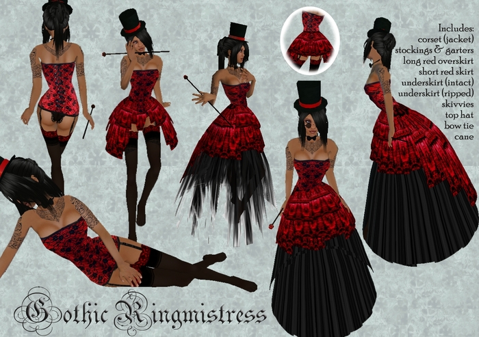 Second Life Marketplace - [Wishbox] Gothic Ringmistress/Ringmaster Gown ...