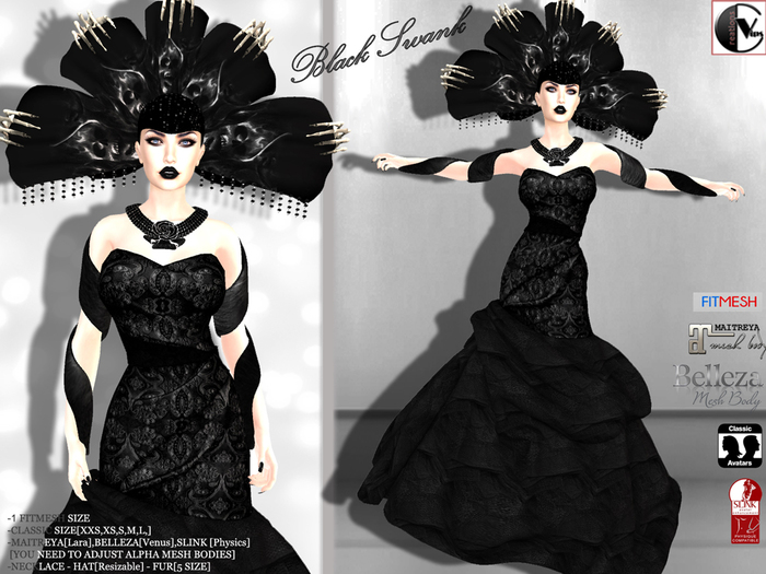 Second Life Marketplace - [Vips Creations] - Female Outfit - [Black ...