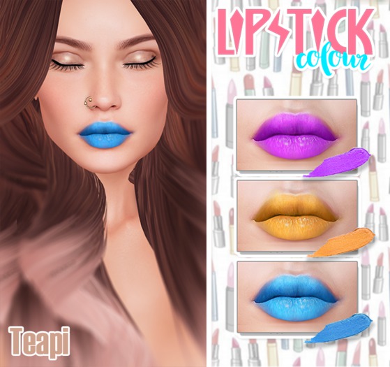 Second Life Marketplace - teapi - bright colour lipstick for catwa head